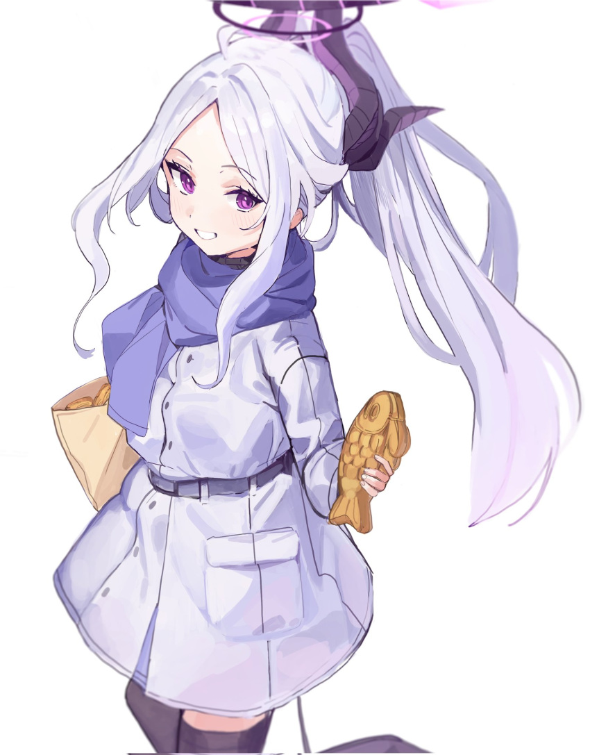 Safebooru - 1girl alternate costume belt black belt black halo black horns black thighhighs blue ...