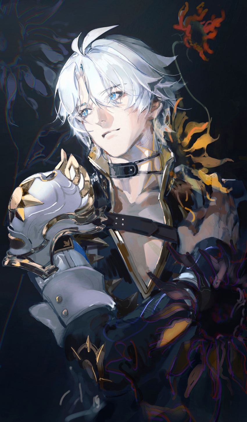 Safebooru - 1boy 40080028157 absurdres antenna hair armor black choker ...