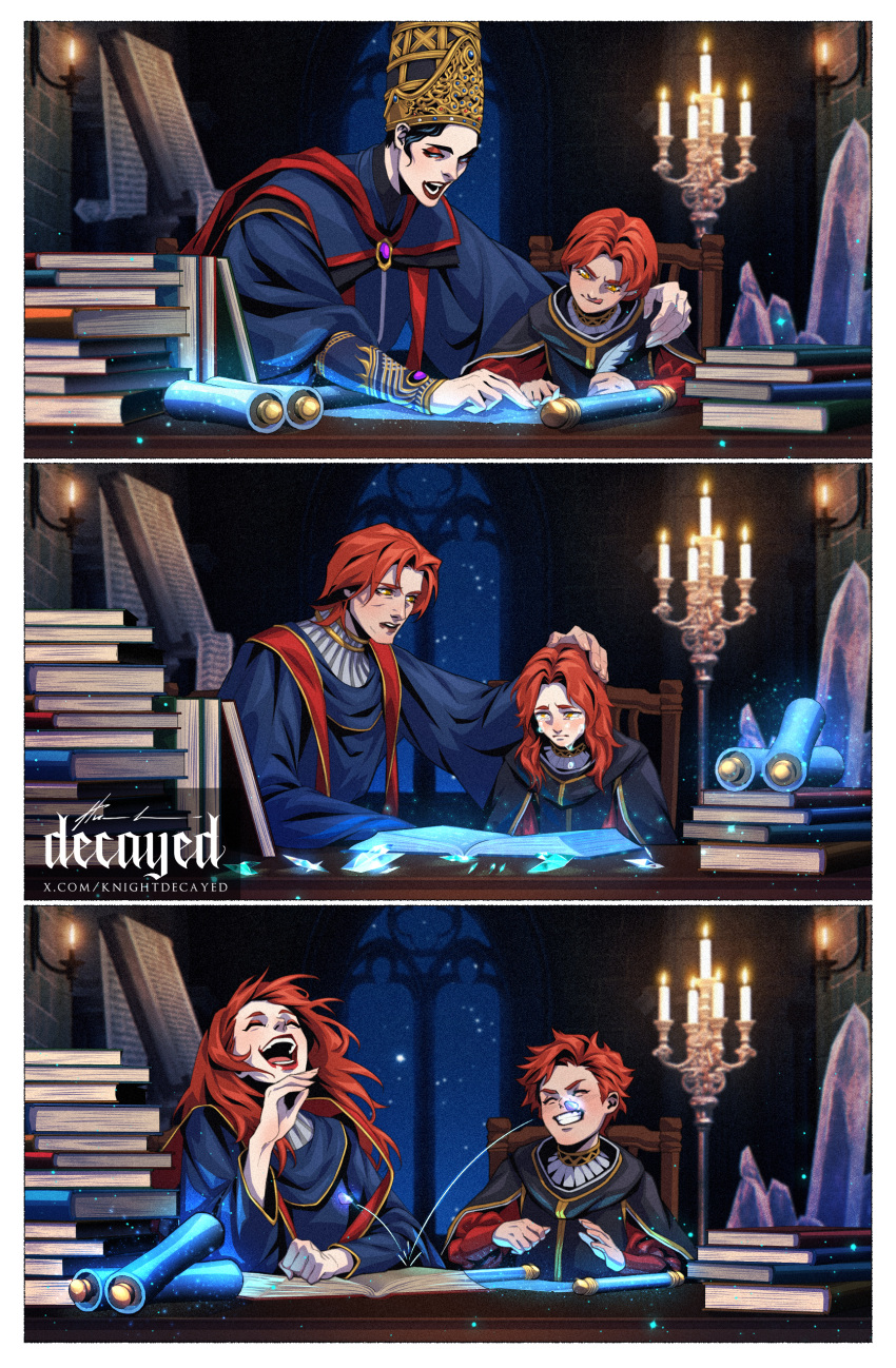 Safebooru - 2girls absurdres black hair blue robe brother and sister ...