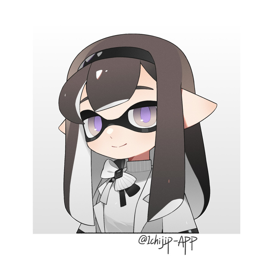 Safebooru - 1girl artist name black hairband bow brown hair closed ...