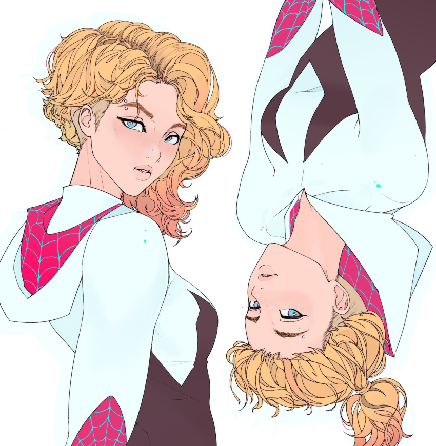 Safebooru - 1girl blonde hair blue eyes bodysuit breasts bright pupils ...