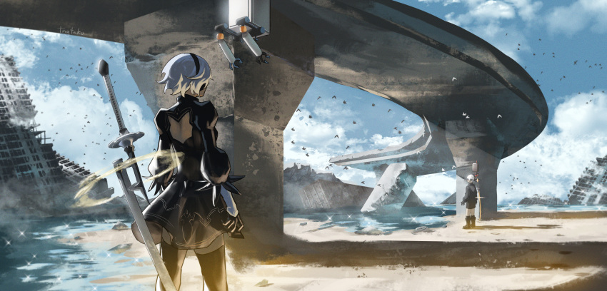 Safebooru - 1boy 1girl 2b (nier:automata) 9s (nier:automata) absurdres ...