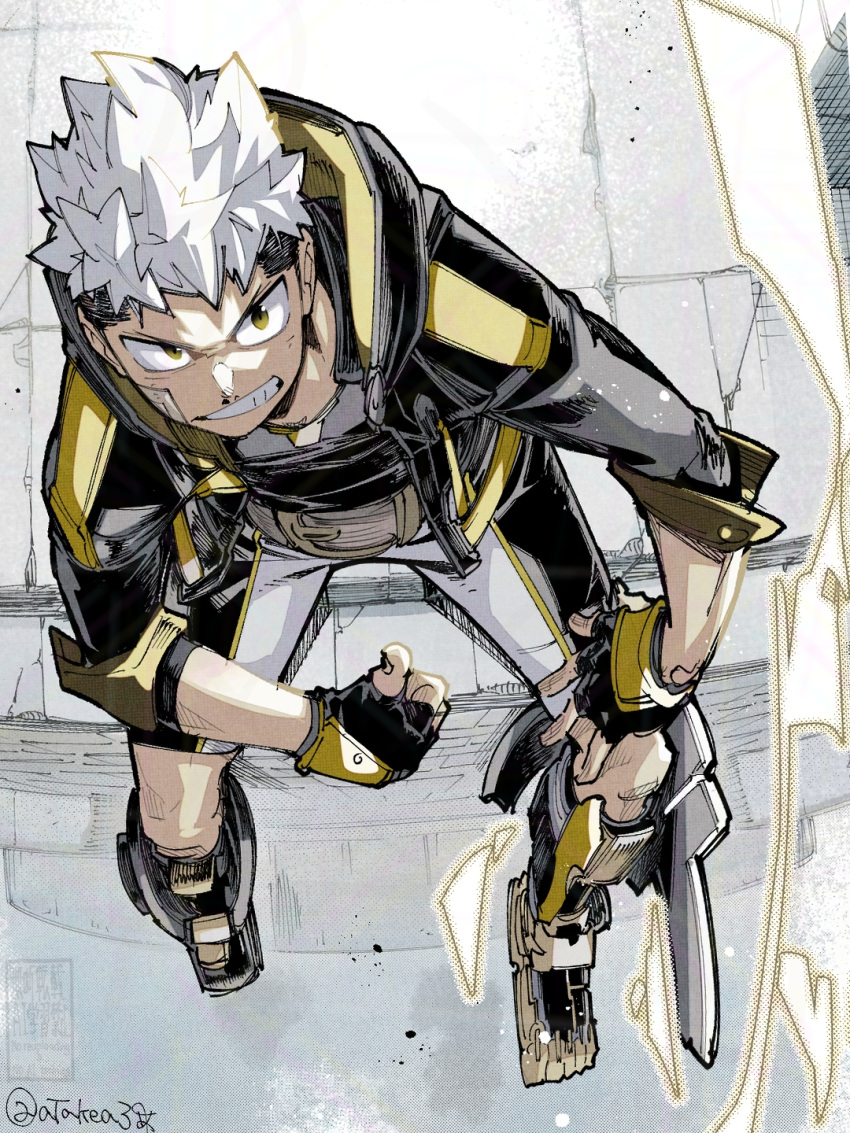 Safebooru - 1boy black jacket black pants brown eyes character request copyright request from ...