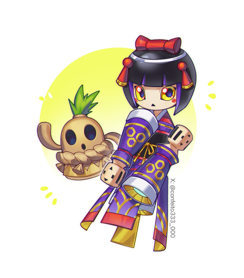Safebooru - 1girl black hair commentary request confeito000 333 detached arm digimon digimon ...