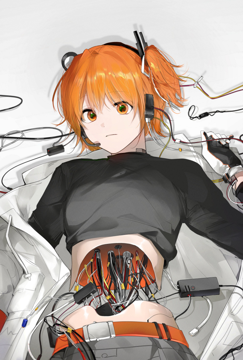 Safebooru - 1girl a.i. voice absurdres adachi rei android belt black shirt cable closed mouth ...