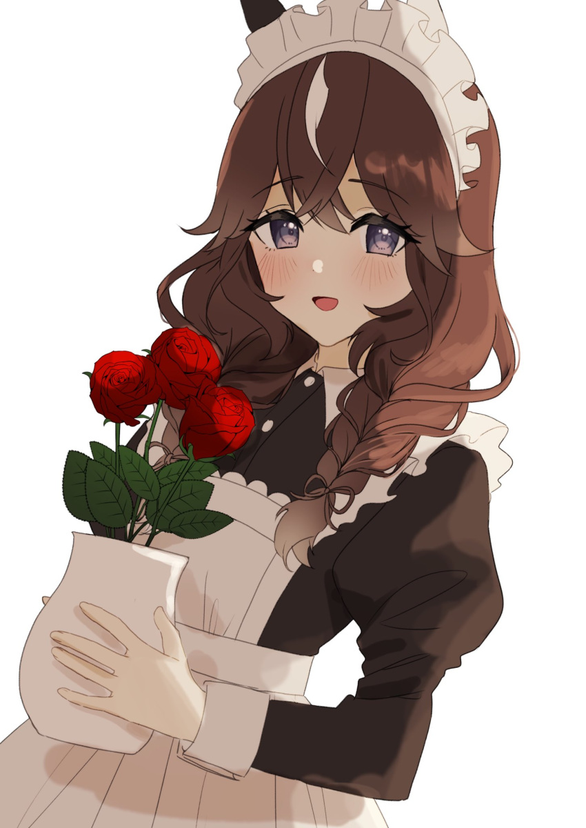 Safebooru - 1girl alternate costume animal ears blush braid commentary request curren bouquetd ...