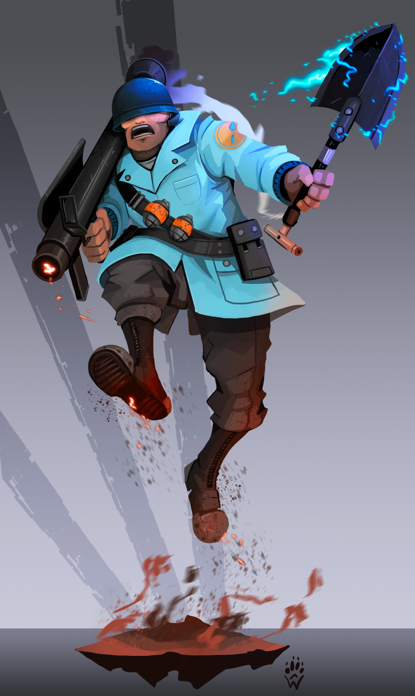 Safebooru - absurdres artist logo bandolier belt belt pouch black boots ...