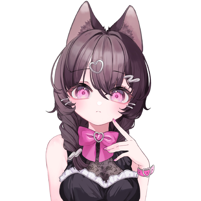 Safebooru - 1girl animal ear fluff animal ears belt black dress bow bowtie cat ears closed mouth ...