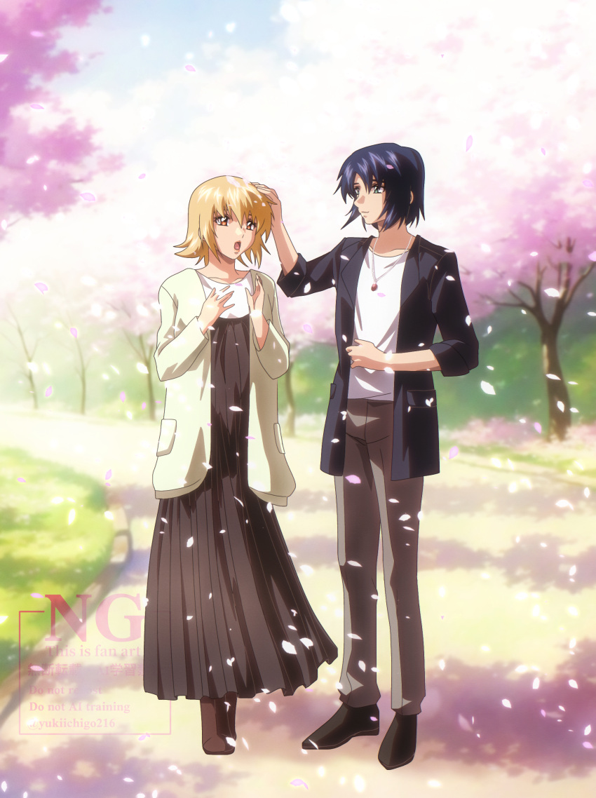 Safebooru - 1boy 1girl absurdres artist name athrun zala black jacket ...