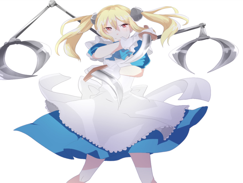 Safebooru - 1girl apron blonde hair blue eyes bow dress drill frills humanization juliet sleeves ...