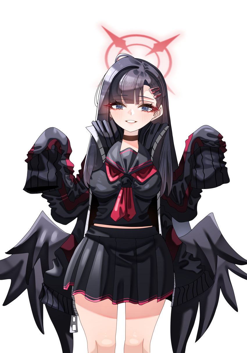 Safebooru - 1girl absurdres black choker black hair black sailor collar black serafuku black ...