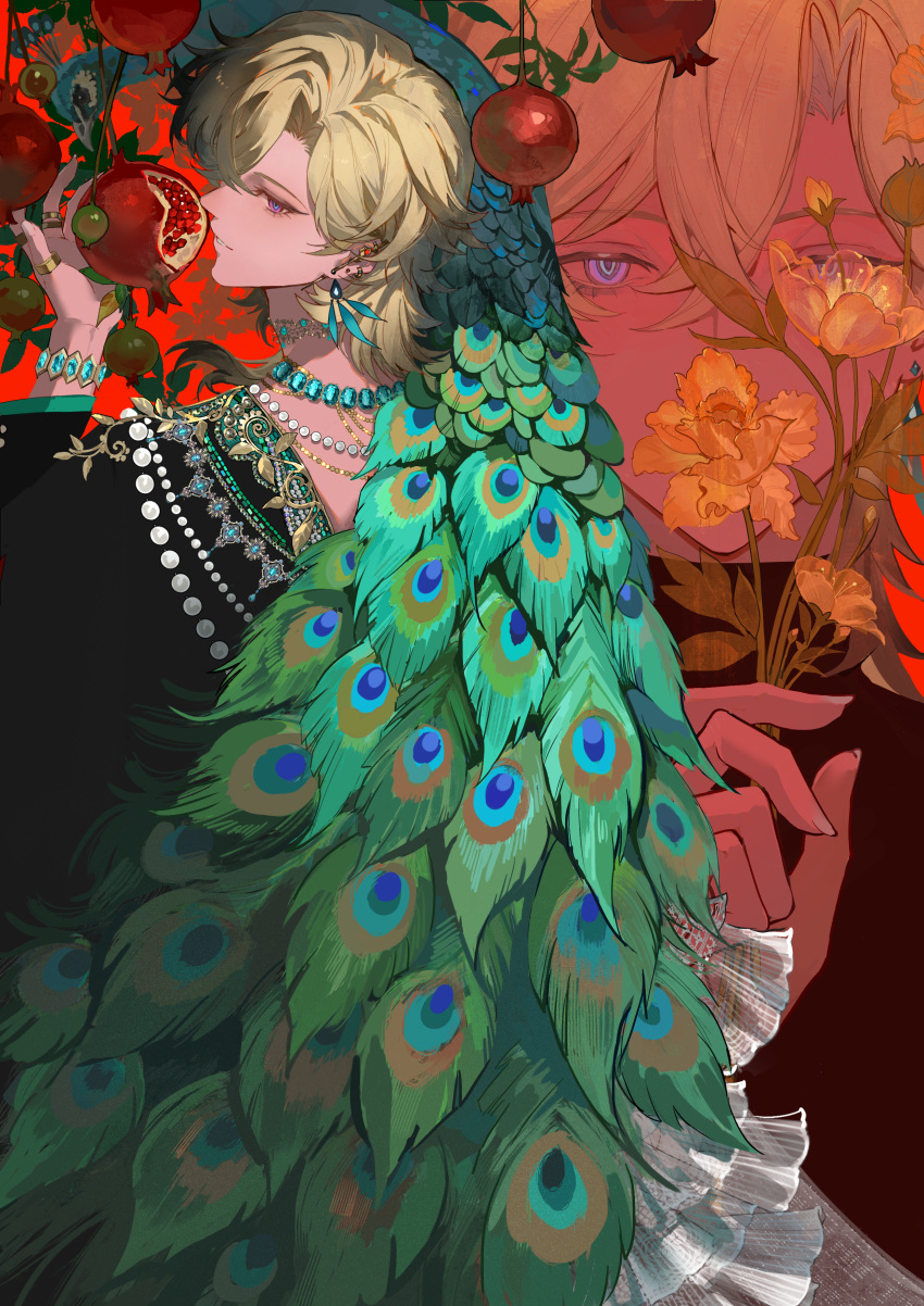 Safebooru - 1boy absurdres alternate costume animal on shoulder aqua ...