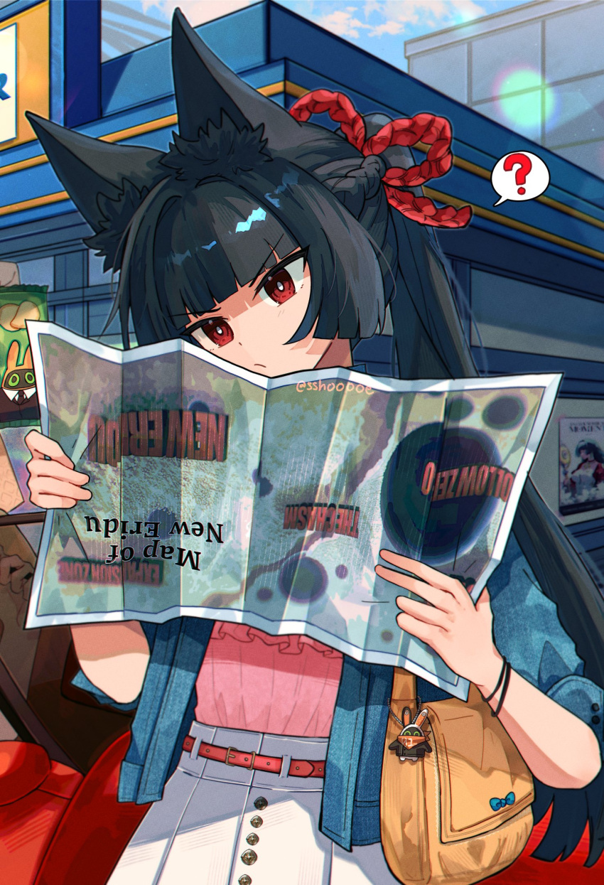 Safebooru - 1girl ? alternate costume animal ear fluff animal ears bag bangboo (zenless zone ...