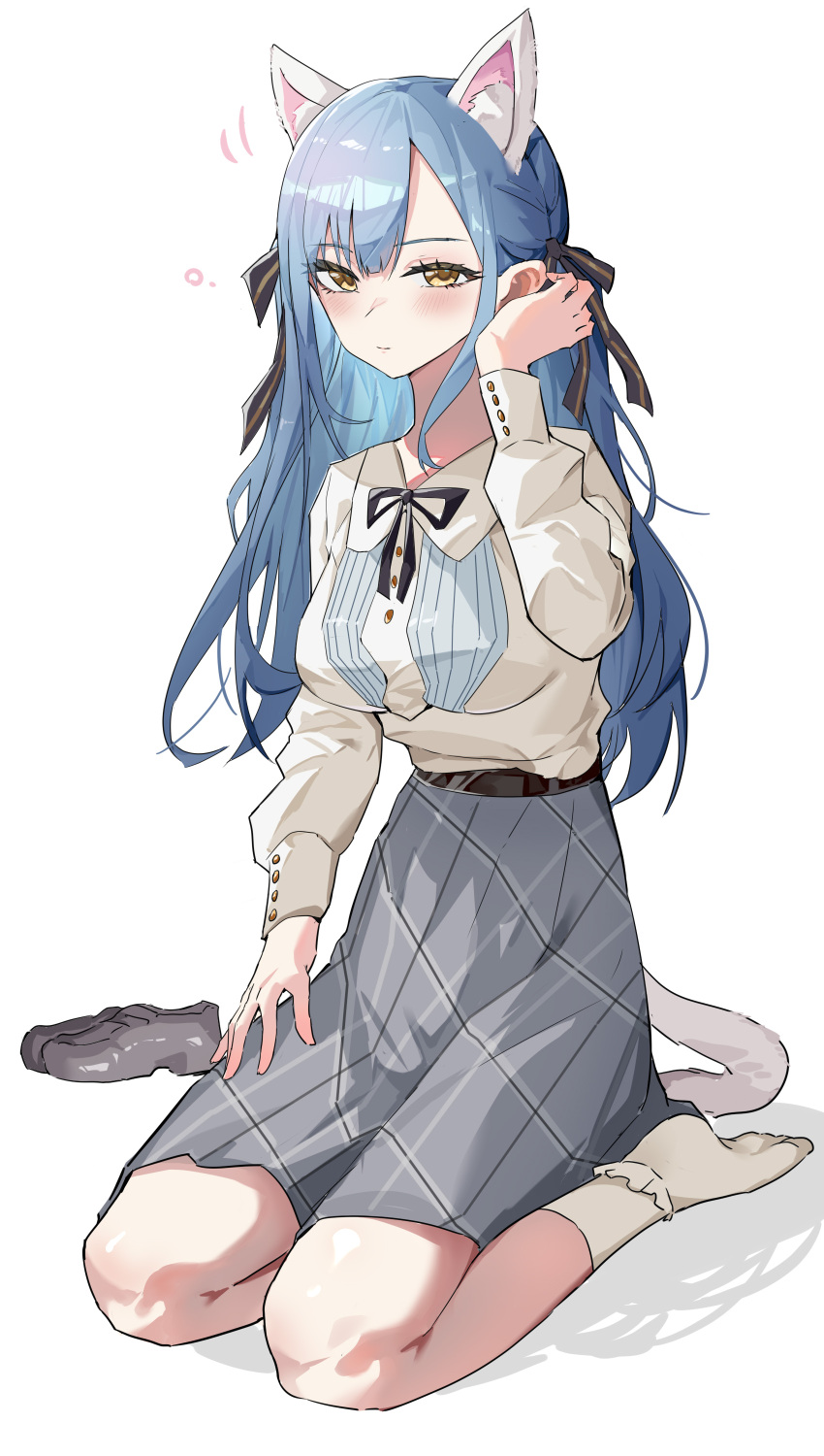 Safebooru - 1girl absurdres animal ears bang dream! bang dream! it's mygo!!!!! black ribbon blue ...