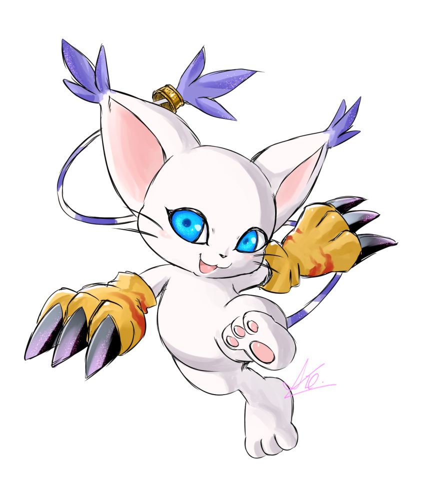 Safebooru - 1other animal ears blue eyes cat ears claws digimon digimon ...