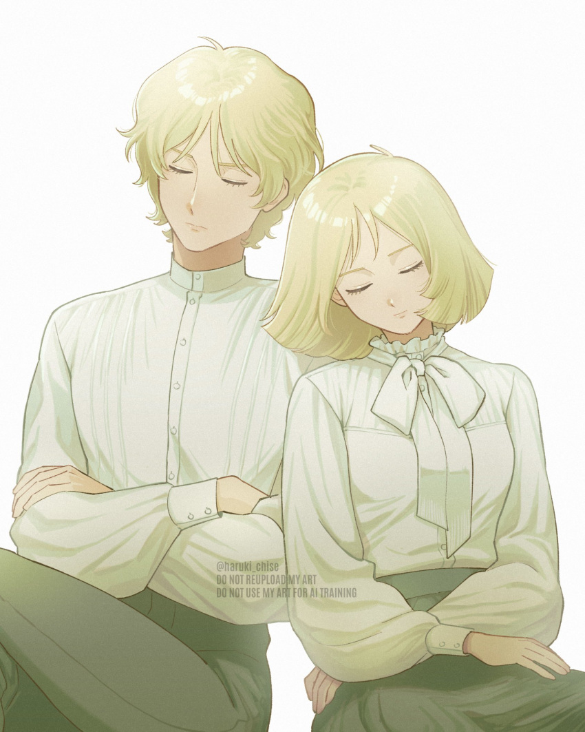 Safebooru - 1boy 1girl blonde hair brother and sister char aznable ...