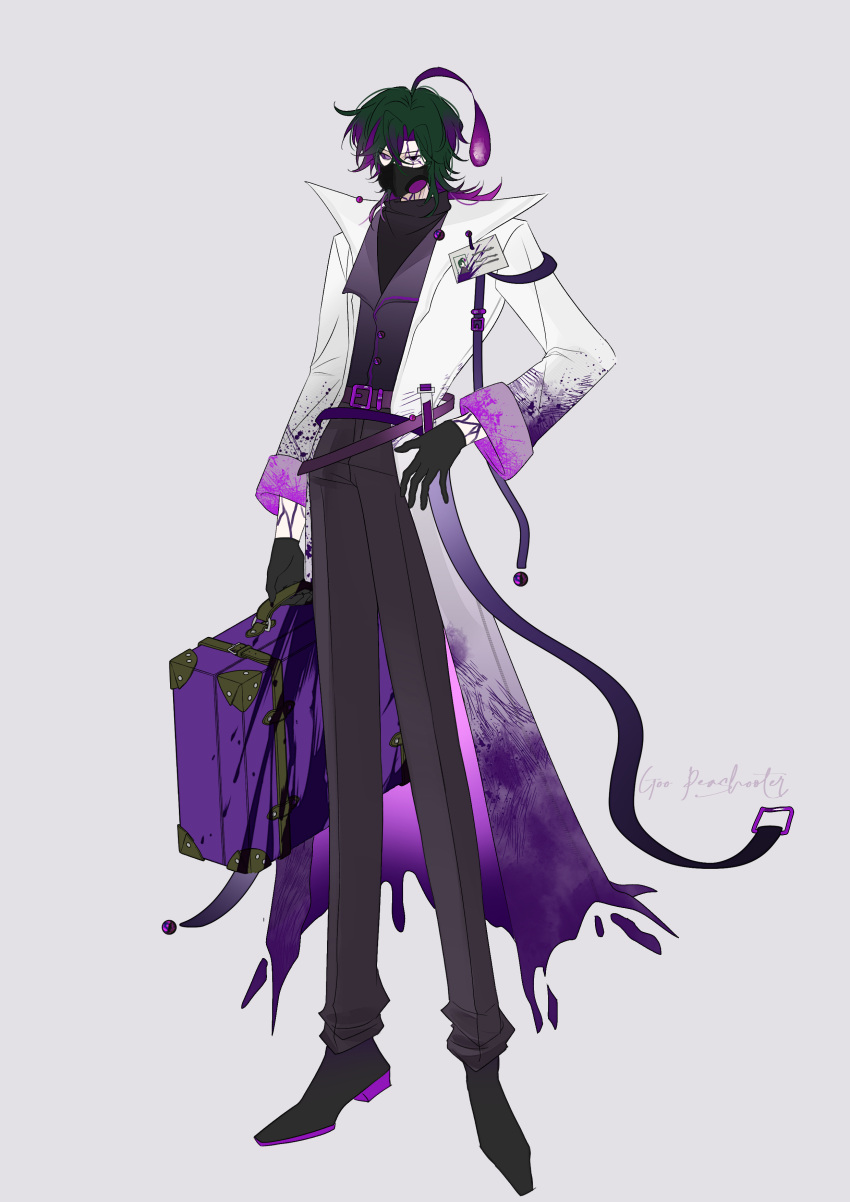 Safebooru - 1boy absurdres ankle socks arm at side belt black boots black gloves black sweater ...