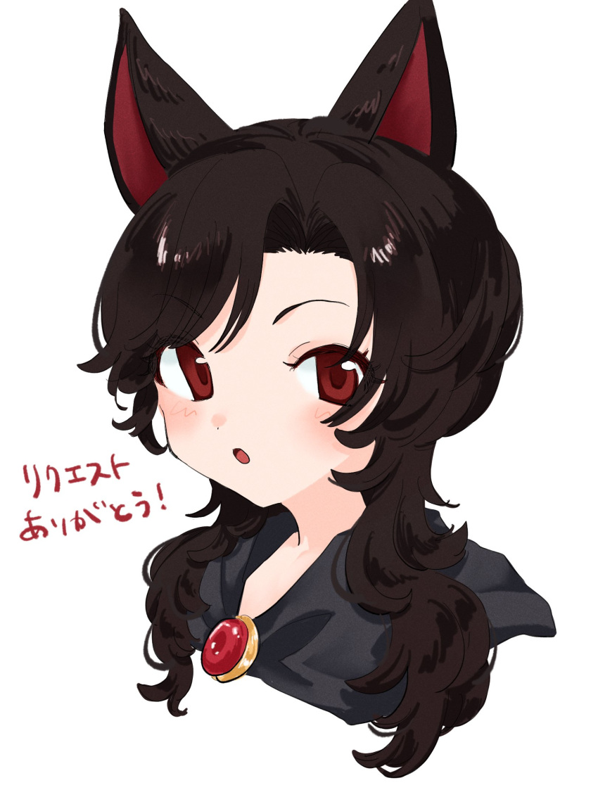 Safebooru - 1girl alternate hairstyle animal ears brown hair chunmarupi highres imaizumi kagerou ...
