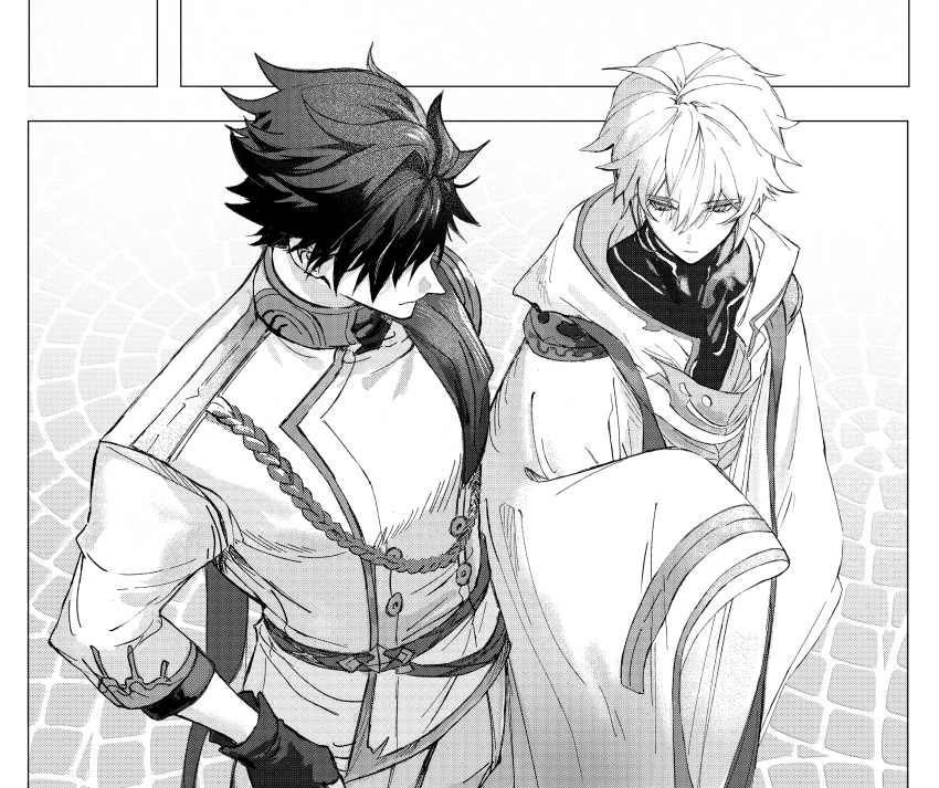 Safebooru - 2boys aiguillette belial (granblue fantasy) chinese commentary closed mouth ...