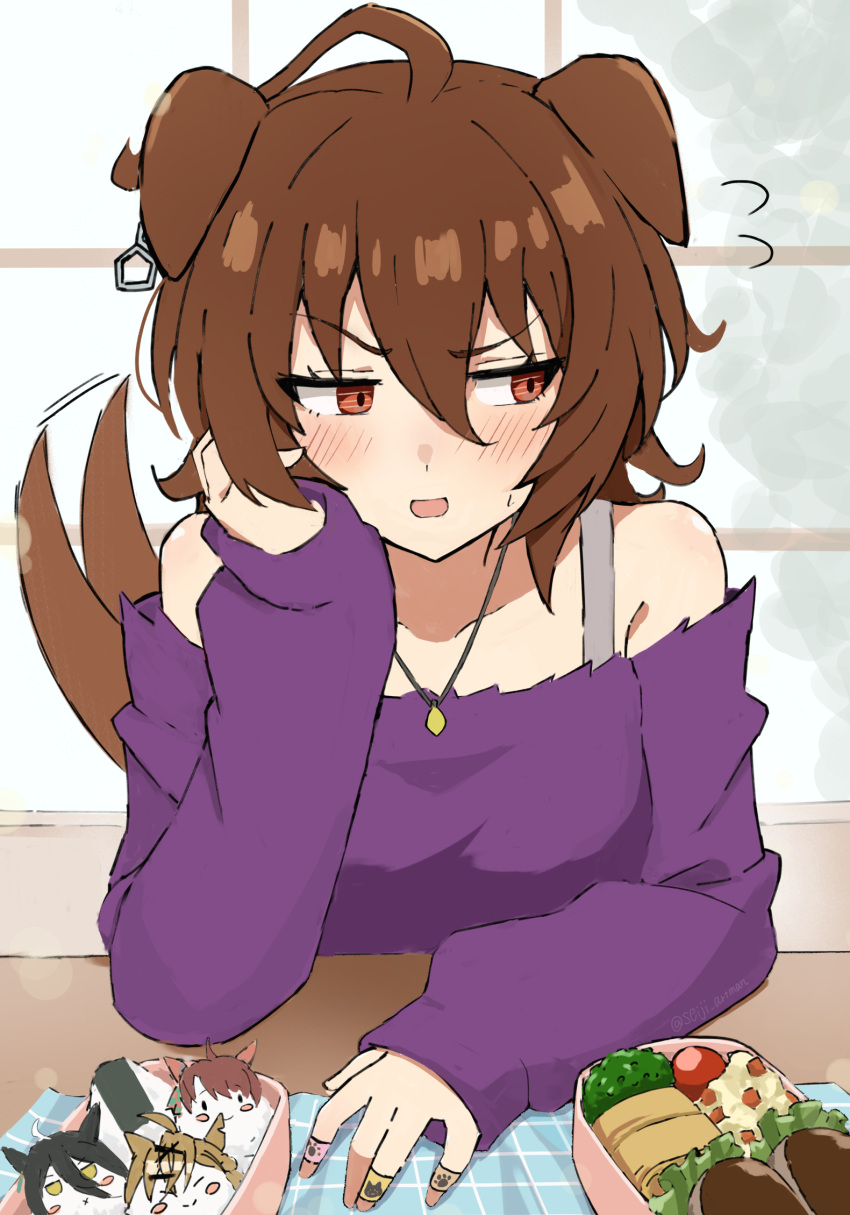 Safebooru - 1girl agnes tachyon (umamusume) ahoge animal ears averting eyes bandaid on finger ...