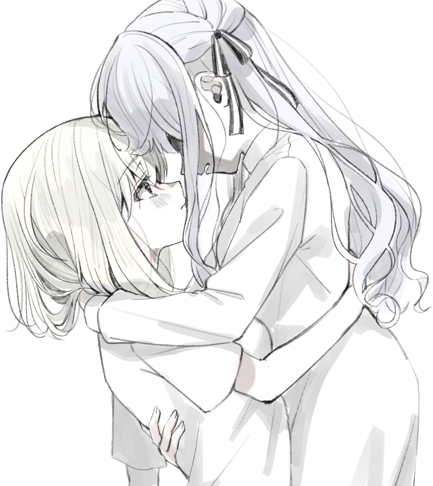 Safebooru - 2girls arm around neck bang dream! bang dream! it's mygo!!!!! black ribbon blonde ...