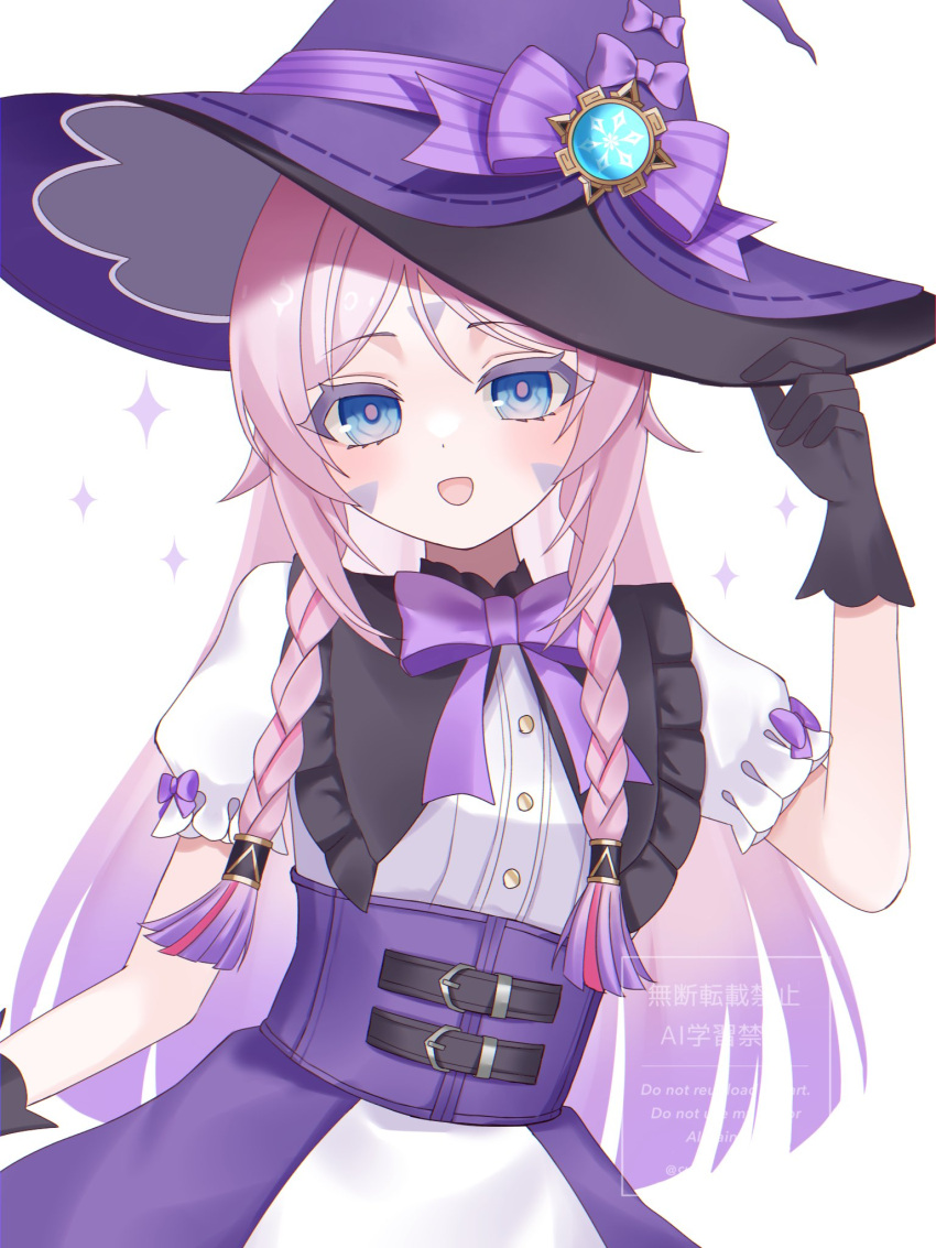 Safebooru - 1girl black gloves blue eyes blush bow bowtie braid citlali ...