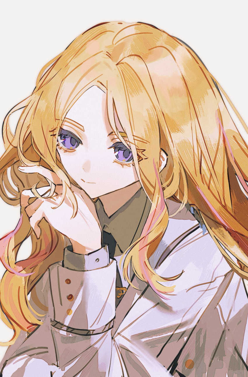 Safebooru - 1girl absurdres black necktie blonde hair chinese commentary closed mouth commentary ...