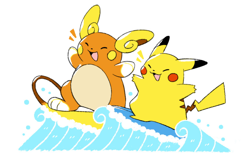 Safebooru - alolan raichu closed eyes commentary commission creature creature focus english ...