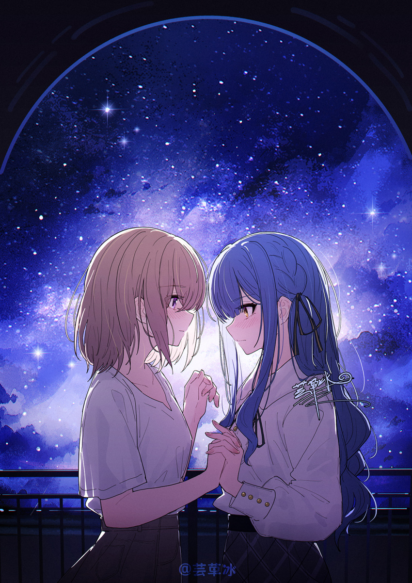 Safebooru - 2girls bang dream! bang dream! it's mygo!!!!! black ribbon blonde hair blue hair ...