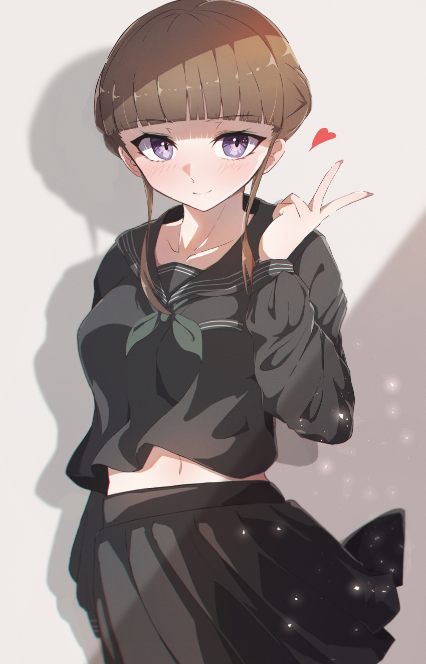 Safebooru - 1girl absurdres black sailor collar black shirt black skirt blunt bangs braid ...