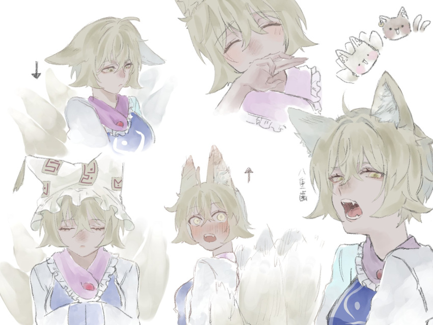 Safebooru - 2girls animal ears blonde hair blush cat chen chen (cat ...
