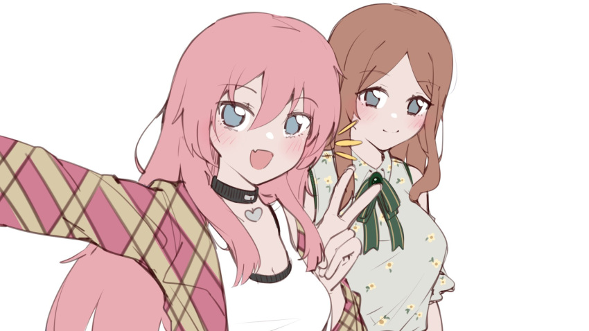 Safebooru - 2girls bang dream! bang dream! it's mygo!!!!! blue eyes blush brown hair chihaya ...