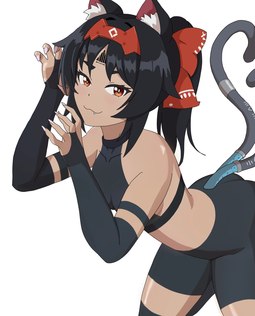 Safebooru - 1girl animal ears cat ears long hair multiple tails nekomata nekomiya mana zenless ...