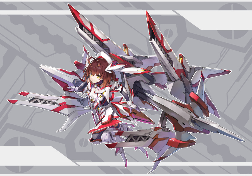 Safebooru - 1girl absurdres ahoge armor bodysuit breasts brown hair ...