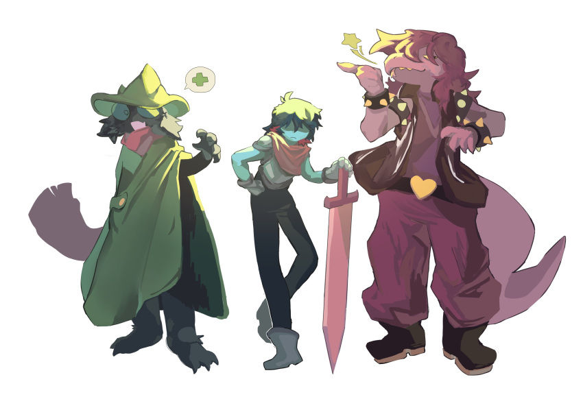 Safebooru - 1boy 1girl 1other absurdres animal ears armlet armor ...