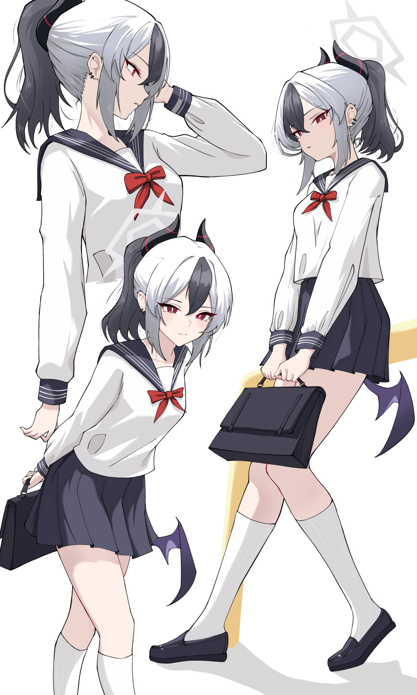 Safebooru - 1girl absurdres alternate costume black hair black sailor collar black shoes black ...