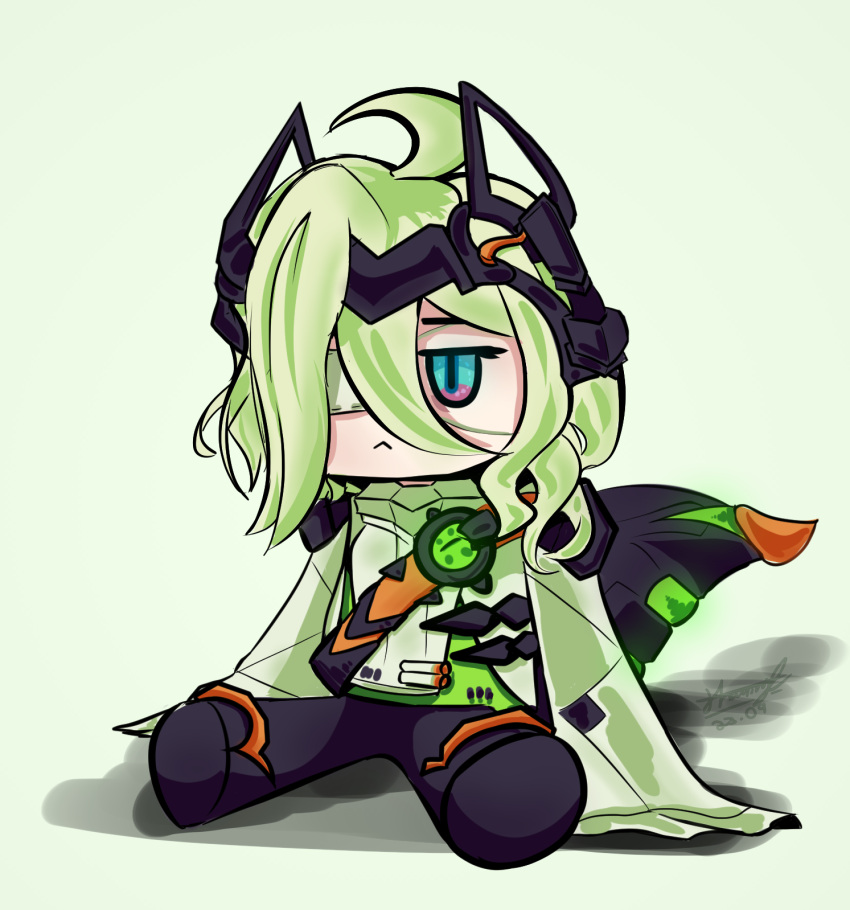 Safebooru - 1girl ahoge blue eyes english commentary expressionless ...