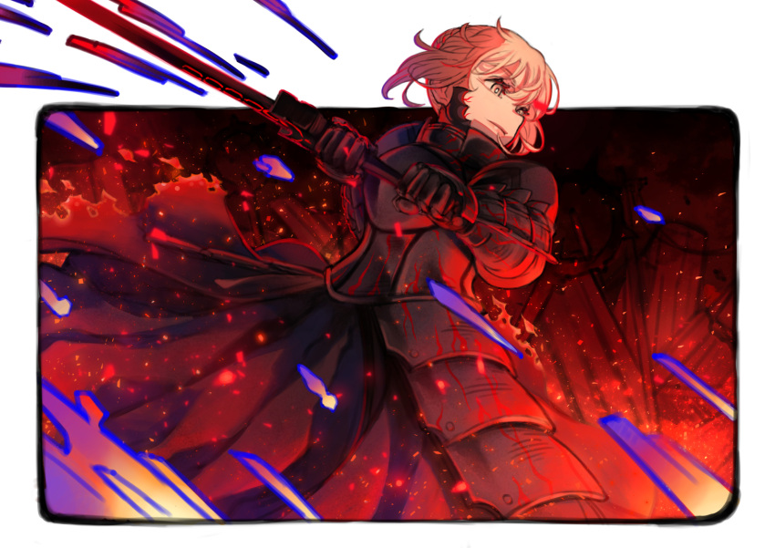 Safebooru - 1girl armor armored dress artoria pendragon (fate) black ...