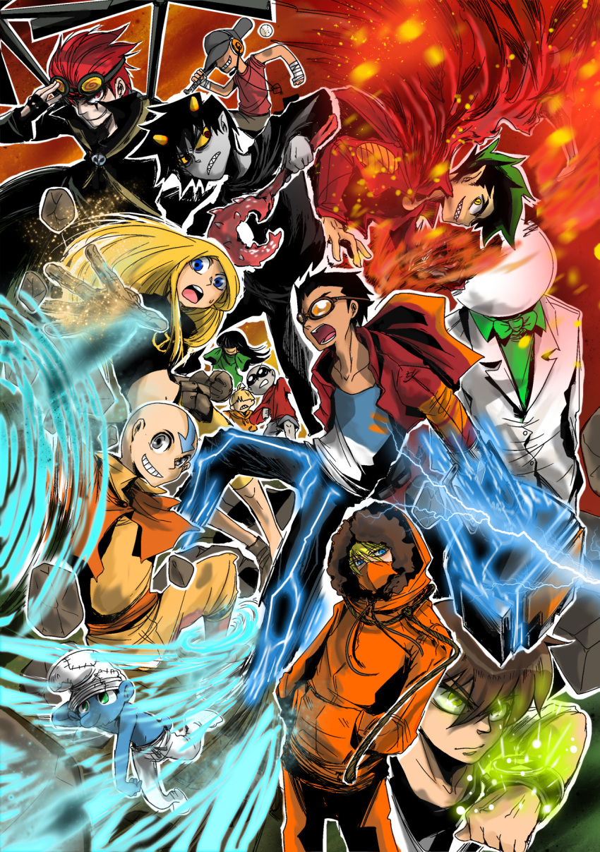 Safebooru - 1girl 6+boys aang american dragon jake long avatar legends ...
