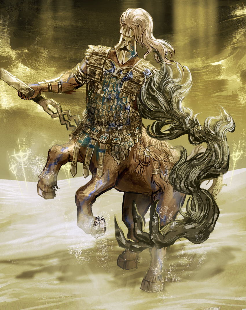 Safebooru - 1boy armor blood blue blood centaur cross elden ring elden ...