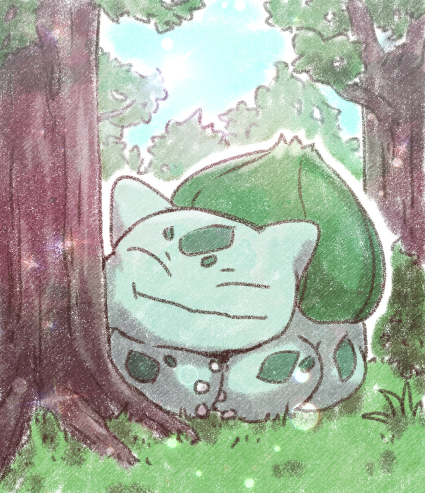 Safebooru - animal focus bulbasaur bush claws closed eyes closed mouth ...