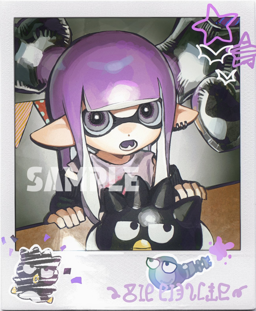 Safebooru - 1girl balloon black arm warmers blunt bangs cake earrings ...