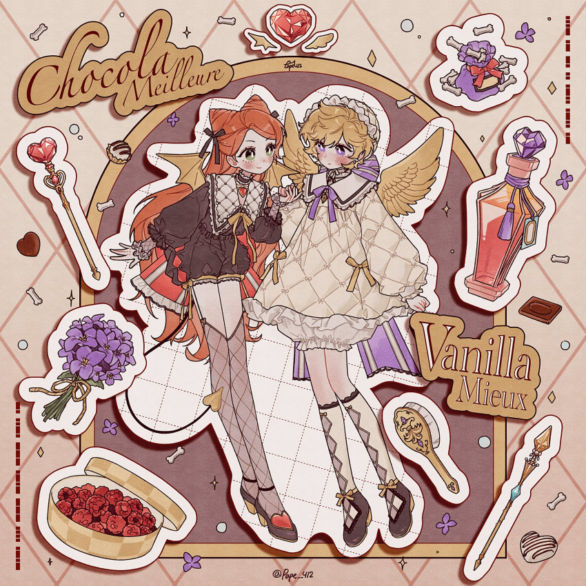 Safebooru - 2girls blonde hair bottle character name chocolat meilleure ...