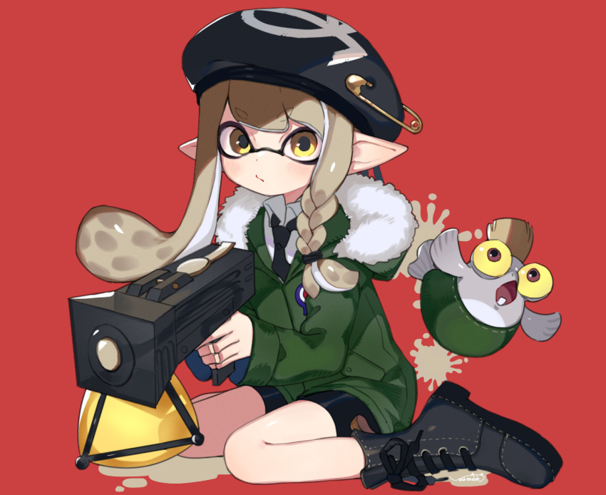 Safebooru - 1girl beret black boots black hat black necktie black ...