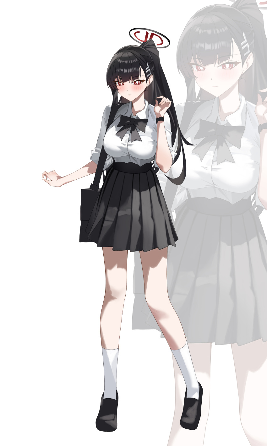 Safebooru - 1girl absurdres alternate costume alternate hairstyle black bow black shoes black ...
