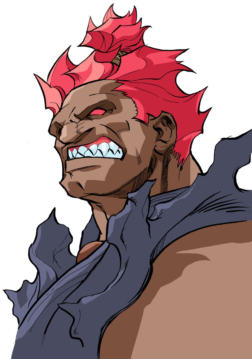 Safebooru - 1boy akuma (street fighter) angry beads bengus clenched ...