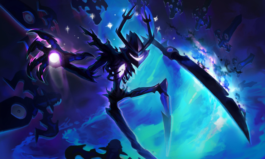 Safebooru - 1other black skin blue background colored skin deltarune ...