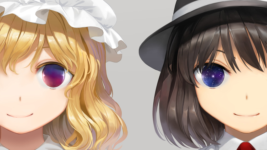 Safebooru 2girls Absurdres Alternate Eye Color Black Hair Blonde Hair 1913