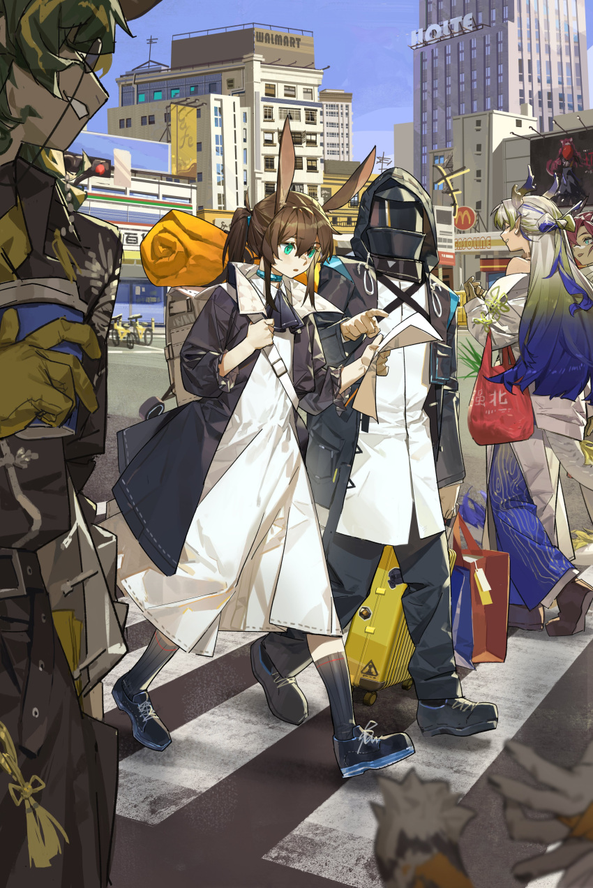 Safebooru - 1other 2boys 2girls absurdres ambiguous gender amiya (arknights) animal ears ...