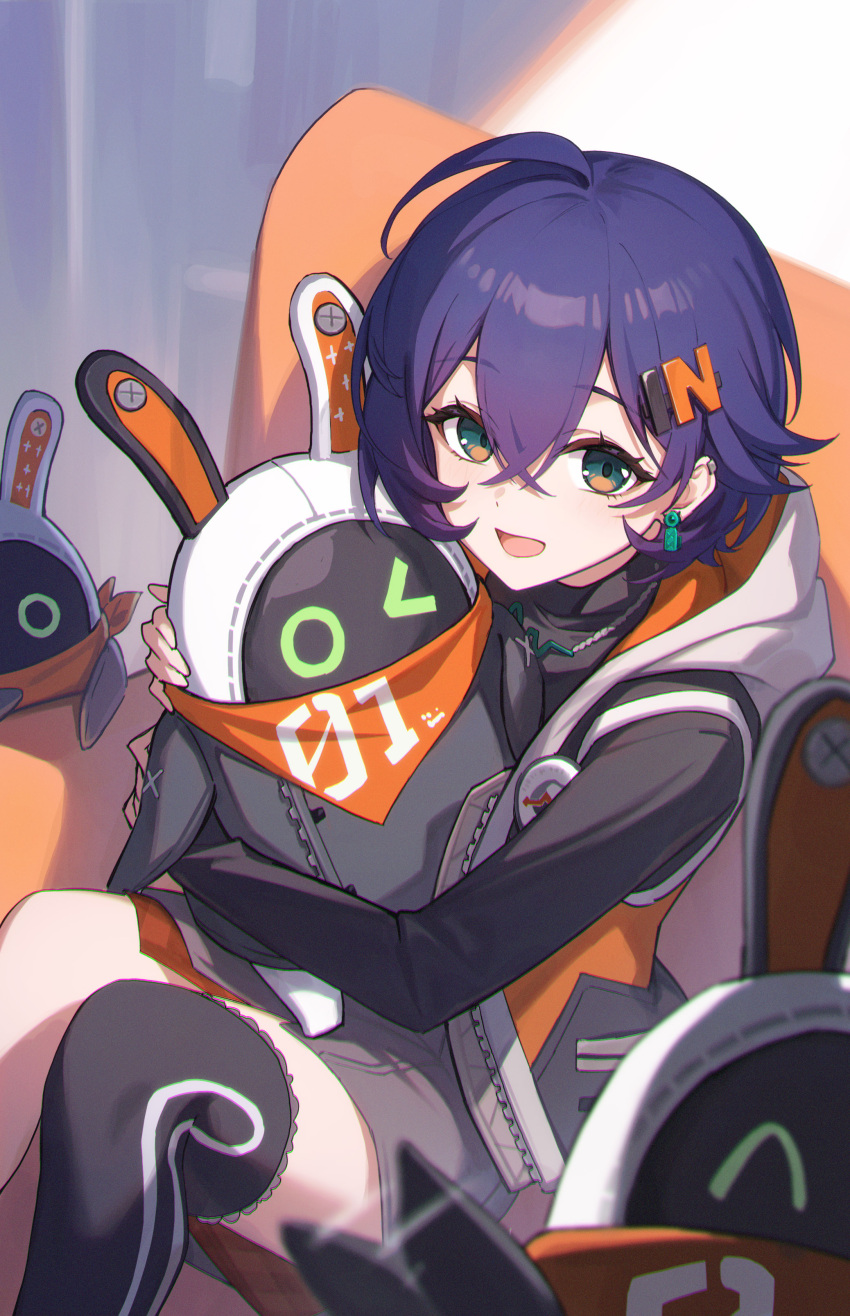 Safebooru - 1girl absurdres bangboo (zenless zone zero) belle (zenless zone zero) black shirt ...